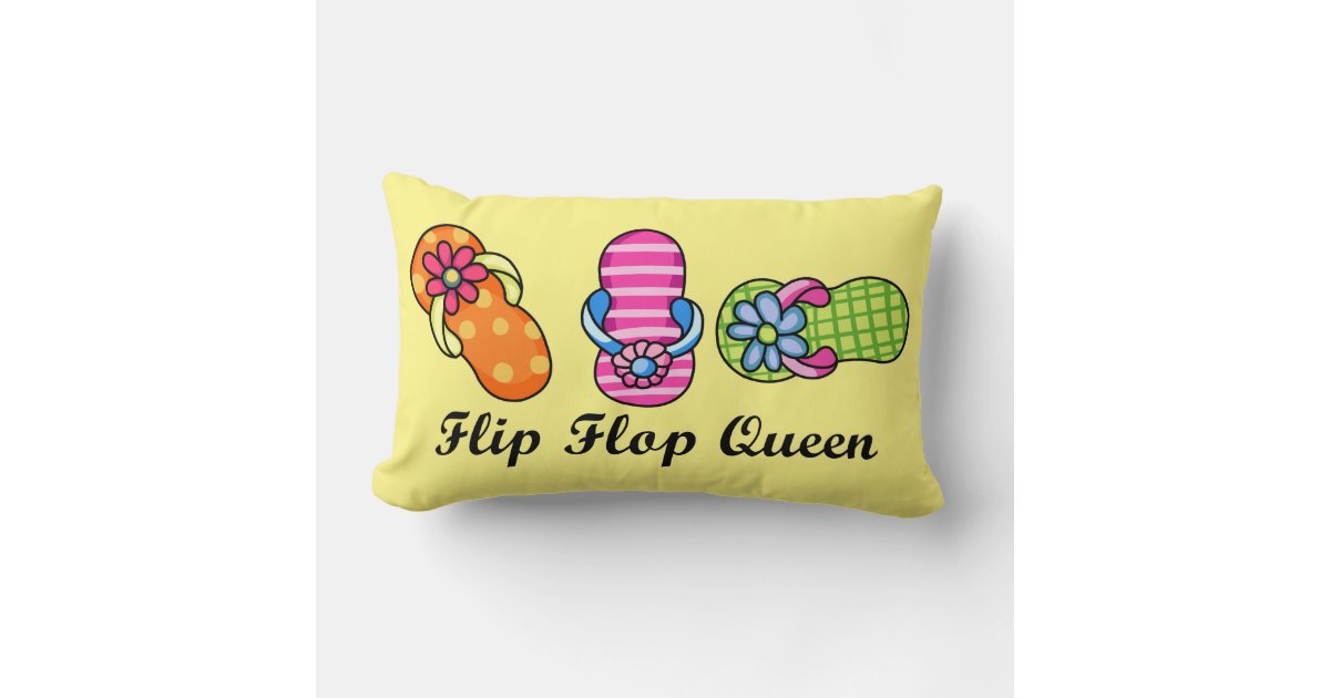 Flip Flop Queen Lumbar Pillow | Zazzle