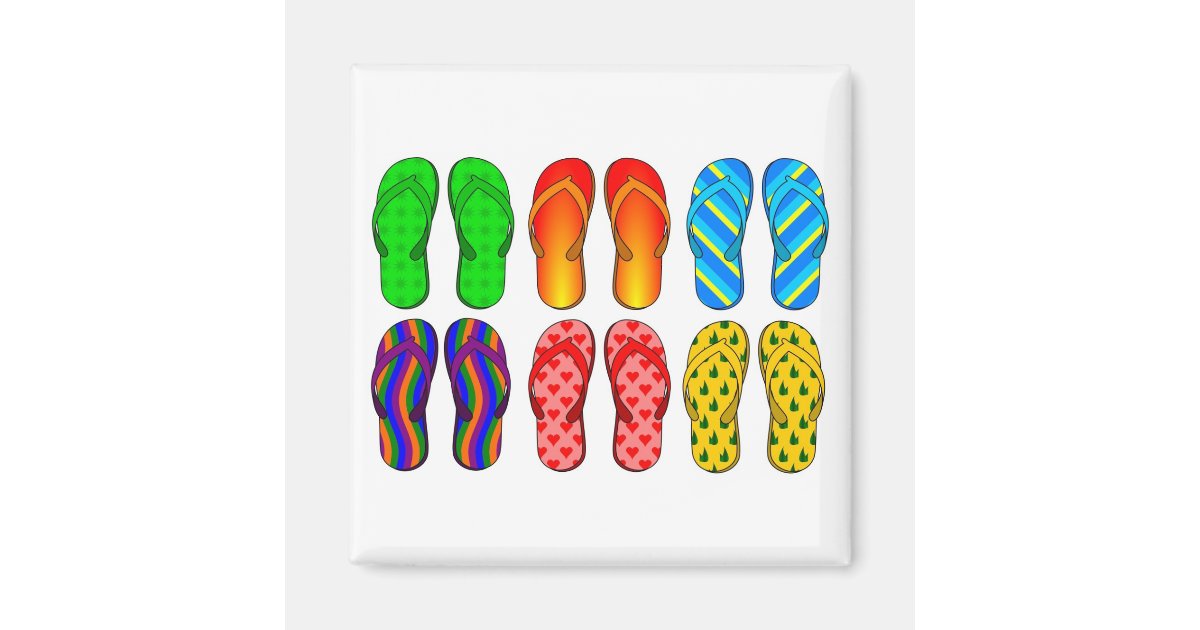Flip Flops Colorful Fun Beach Theme Summer Gifts Magnet | Zazzle