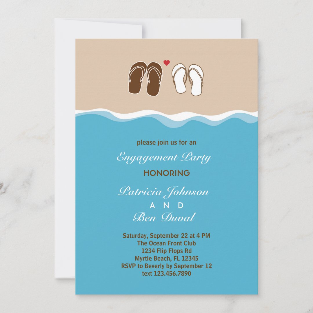 Flip Flops Engagement Party Invitation | Zazzle