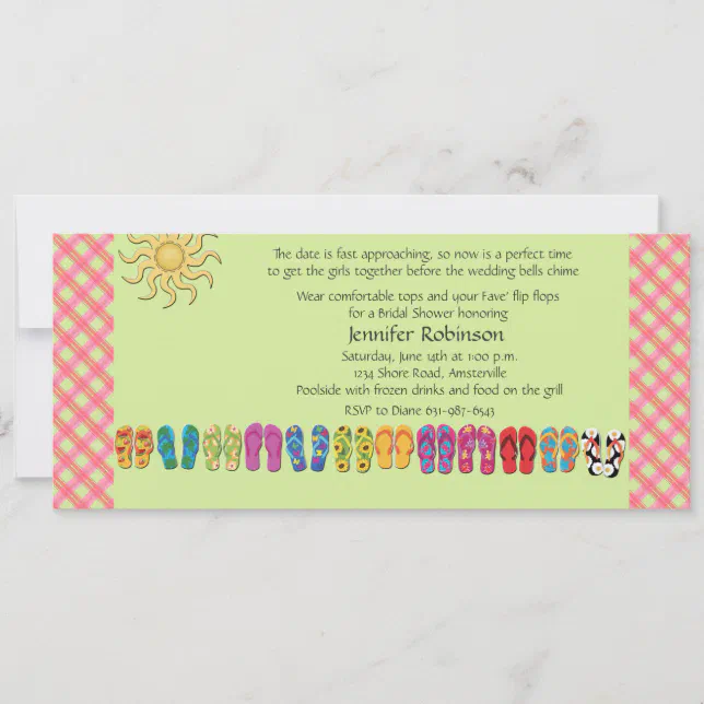Flip Flops in a Row Invitation | Zazzle