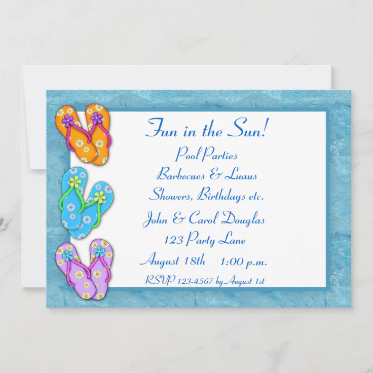 Flip-Flops Invitation | Zazzle