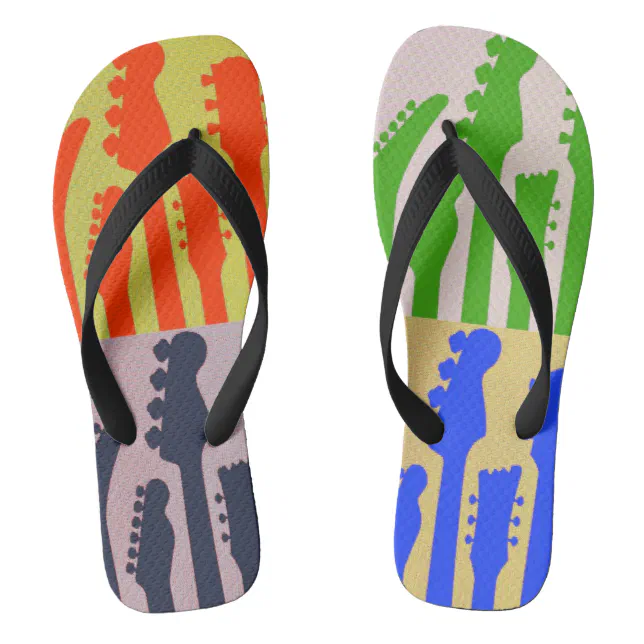Flip Flops Multi Colored Guitar Design | Zazzle