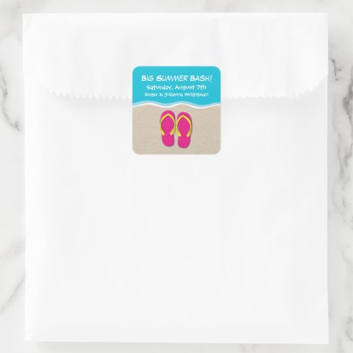 Flip Flops on the Beach Party Sticker | Zazzle