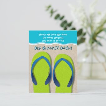 Flip Flops On the Beach Summer Party Invitation | Zazzle