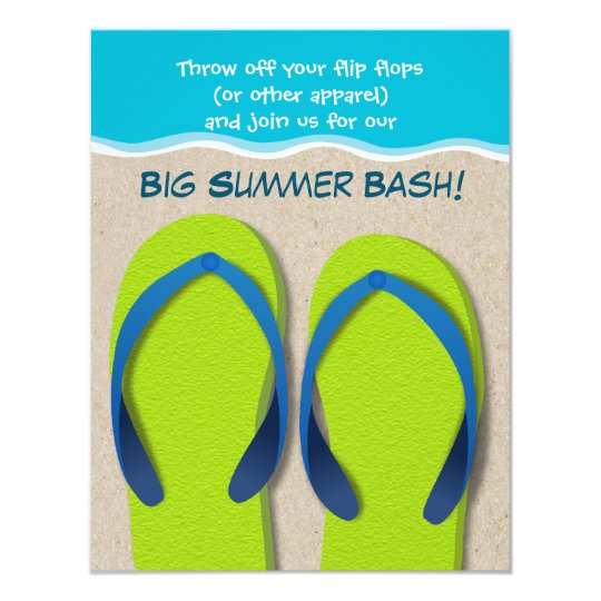 Flip Flops On the Beach Summer Party Invitation | Zazzle.com
