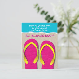 Flip Flops On the Beach Summer Party Invitation | Zazzle