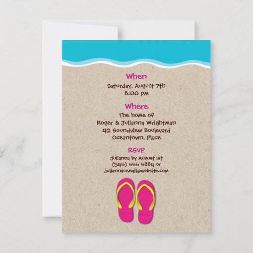 Flip Flops On the Beach Summer Party Invitation | Zazzle
