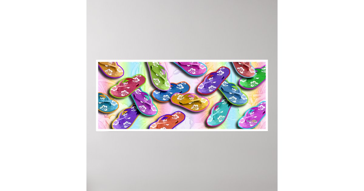 Flip Flops Pop Art Posters, Prints | Zazzle