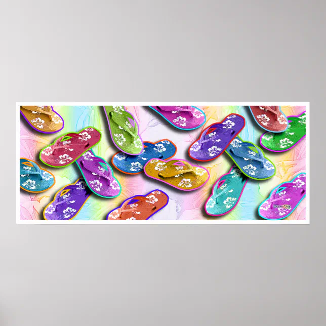 Flip Flops Pop Art Posters, Prints | Zazzle