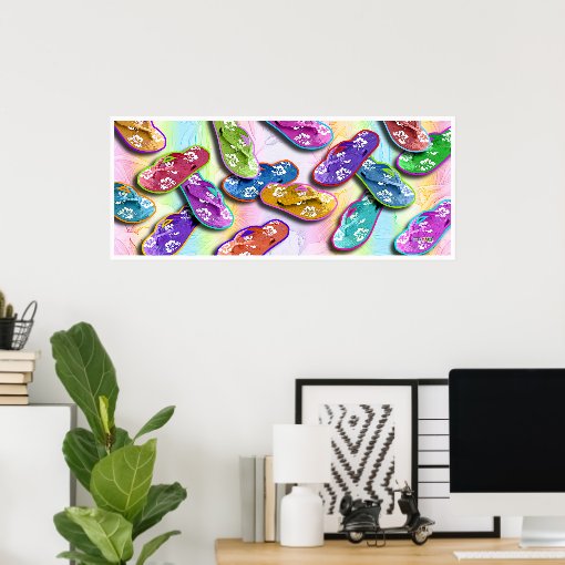 Flip Flops Pop Art Posters, Prints | Zazzle