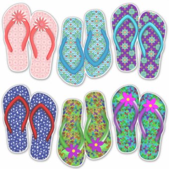 Flip Flops | Summer Shoes Sticker | Zazzle