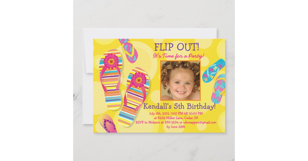 Flip Out! Flip-flops Party Invitation | Zazzle