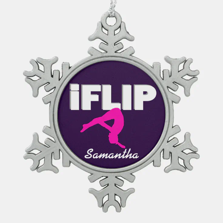 Flip Tumbling gymnast ornament | Zazzle