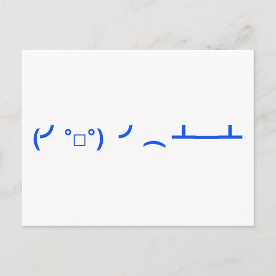 Flipping Tables Emoticon Meme Postcard | Zazzle.com