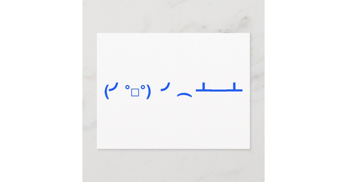 Flipping Tables Emoticon Meme Postcard | Zazzle