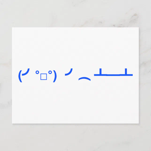 Flipping Tables Emoticon Meme Postcard | Zazzle