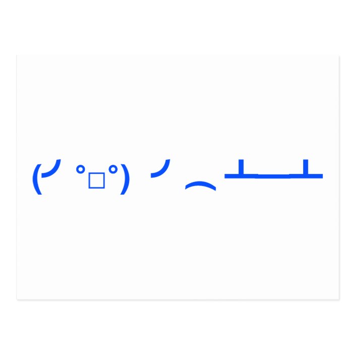 Flipping Tables Emoticon Meme Postcard | Zazzle.com