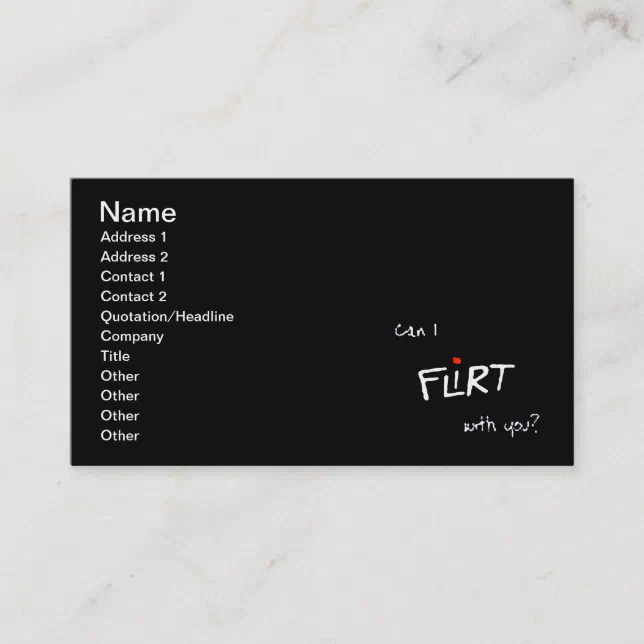 Flirt Business Card | Zazzle