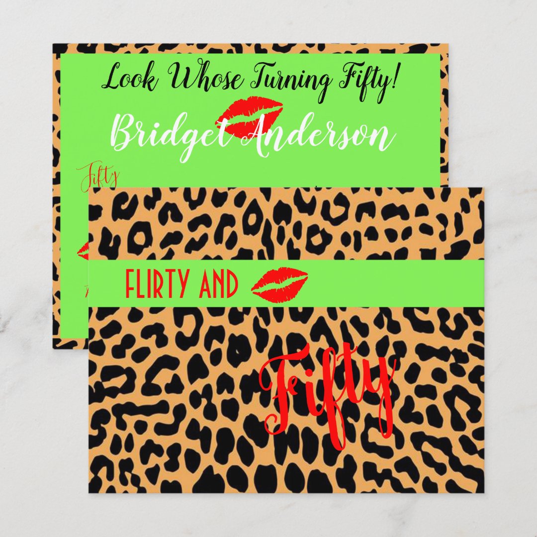 Flirty 50th Turning Fiftieth Birthday Party Invitation | Zazzle