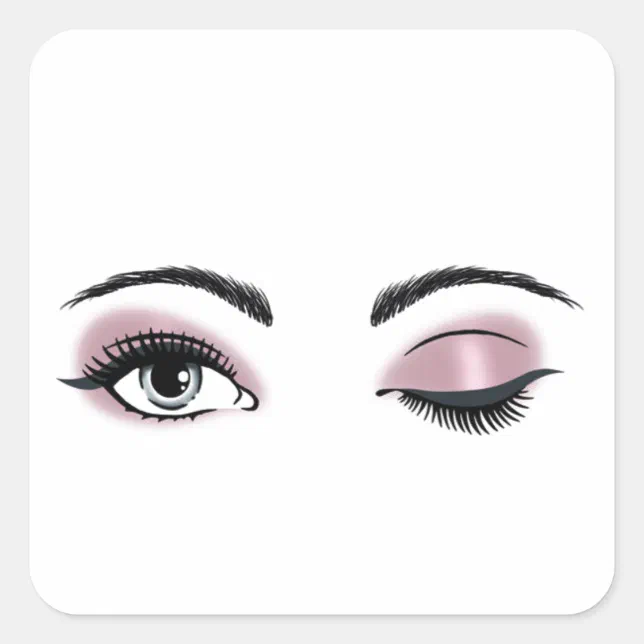 Flirty Eyes Square Sticker | Zazzle