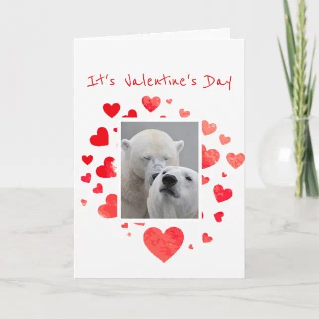 Flirty Polar Bears Make Valentine's Day Special Holiday Card | Zazzle