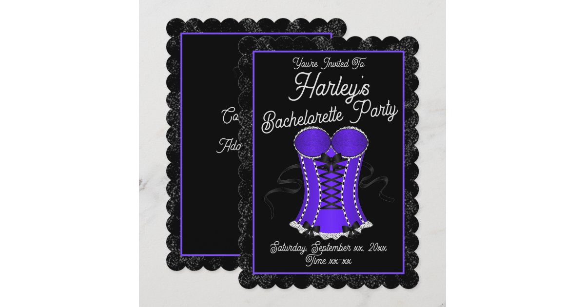 Flirty Purple Corset Invitation | Zazzle
