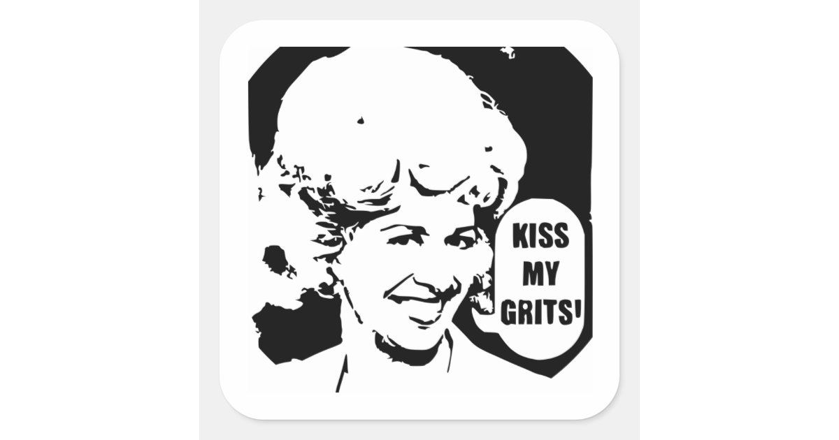 Flo Kiss my grits! Square Sticker | Zazzle