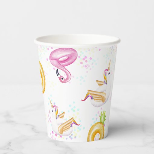 Floatie Pool Party Birthday Party Paper Cups | Zazzle