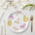 Floatie Pool Party Birthday Party Paper Plates | Zazzle