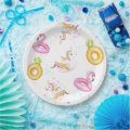 Floatie Pool Party Birthday Party Paper Plates | Zazzle