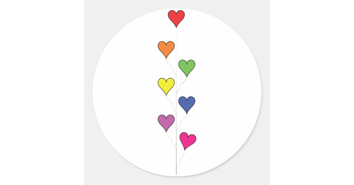 Floating Balloon Hearts - Sticker | Zazzle