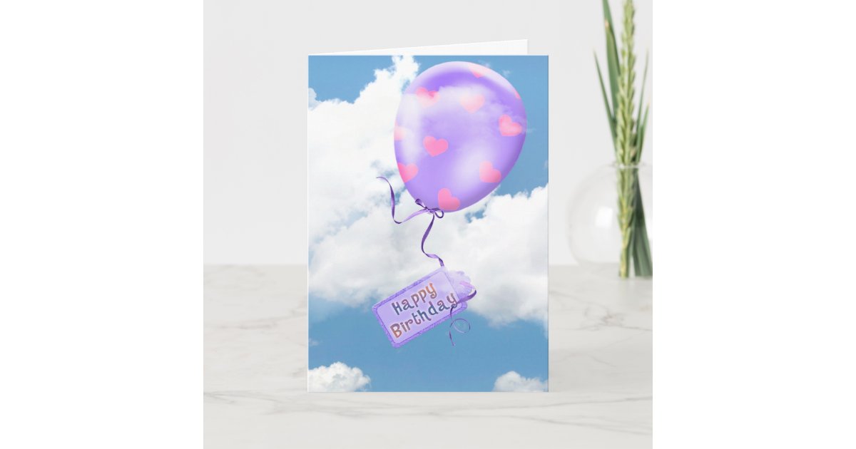 Floating Birthday Balloon Card | Zazzle