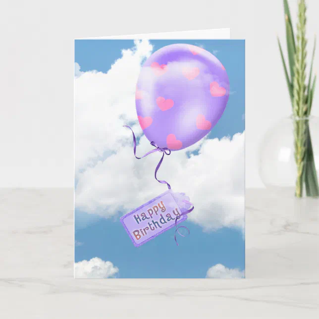 Floating Birthday Balloon Card | Zazzle