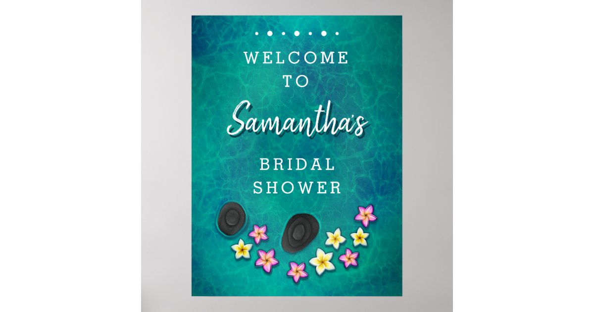 Floating Flowers Spa Welcome Sign Poster | Zazzle