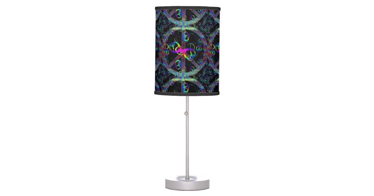 Floating Neon Peace Signs Table Lamp | Zazzle
