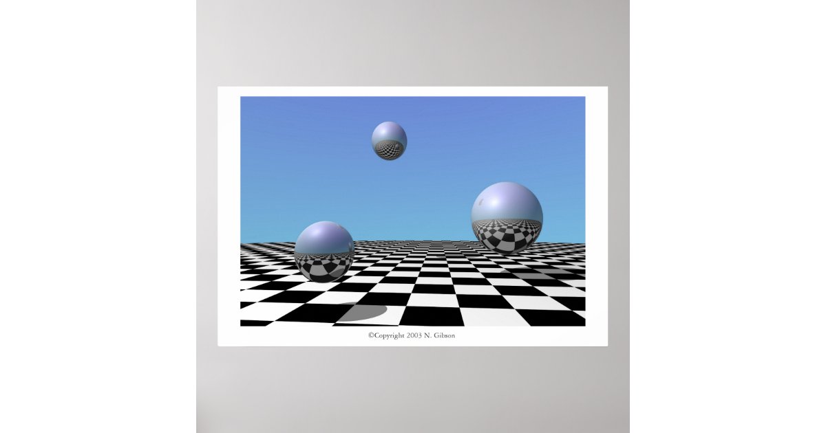 Floating Silver Orbs Poster | Zazzle