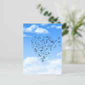 Flock of Birds Love Heart Postcard | Zazzle