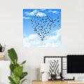 Flock of Birds Love Heart poster print | Zazzle