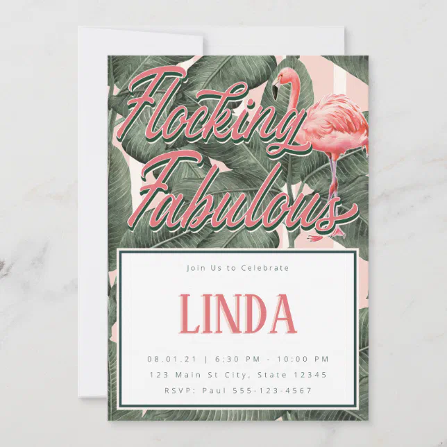 Flocking Fabulous Invitation - Flamingo Theme | Zazzle