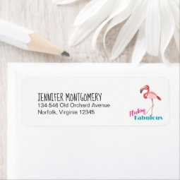 Flocking Fabulous Typography w/ Pink Flamingo Label | Zazzle