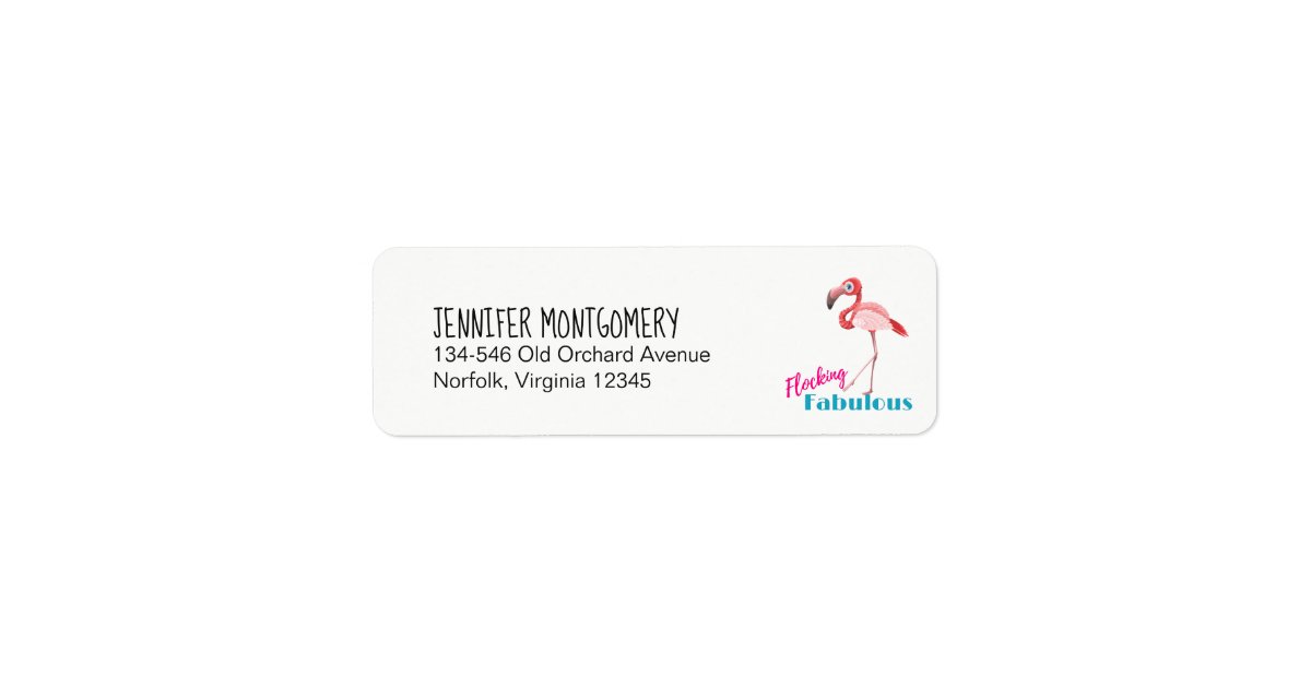 Flocking Fabulous Typography w/ Pink Flamingo Label | Zazzle