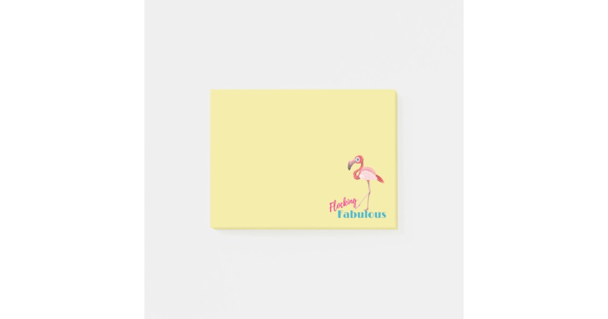 Flocking Fabulous Typography w/ Pink Flamingo Post-it Notes | Zazzle