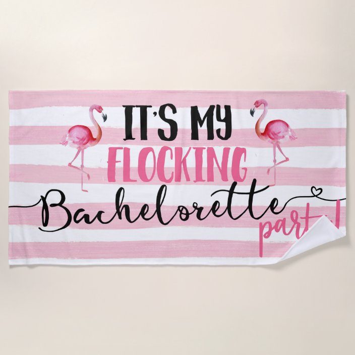 Flocking Flamingo Bride Bachelorette Beach Towel Zazzle