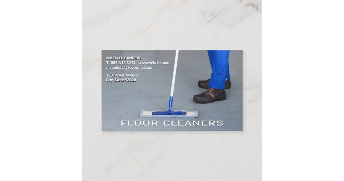Floor Cleaners | Cleaning Services Business Card | Zazzle