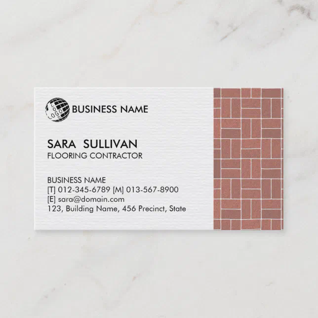 Flooring Contractor Construction Business Card | Zazzle