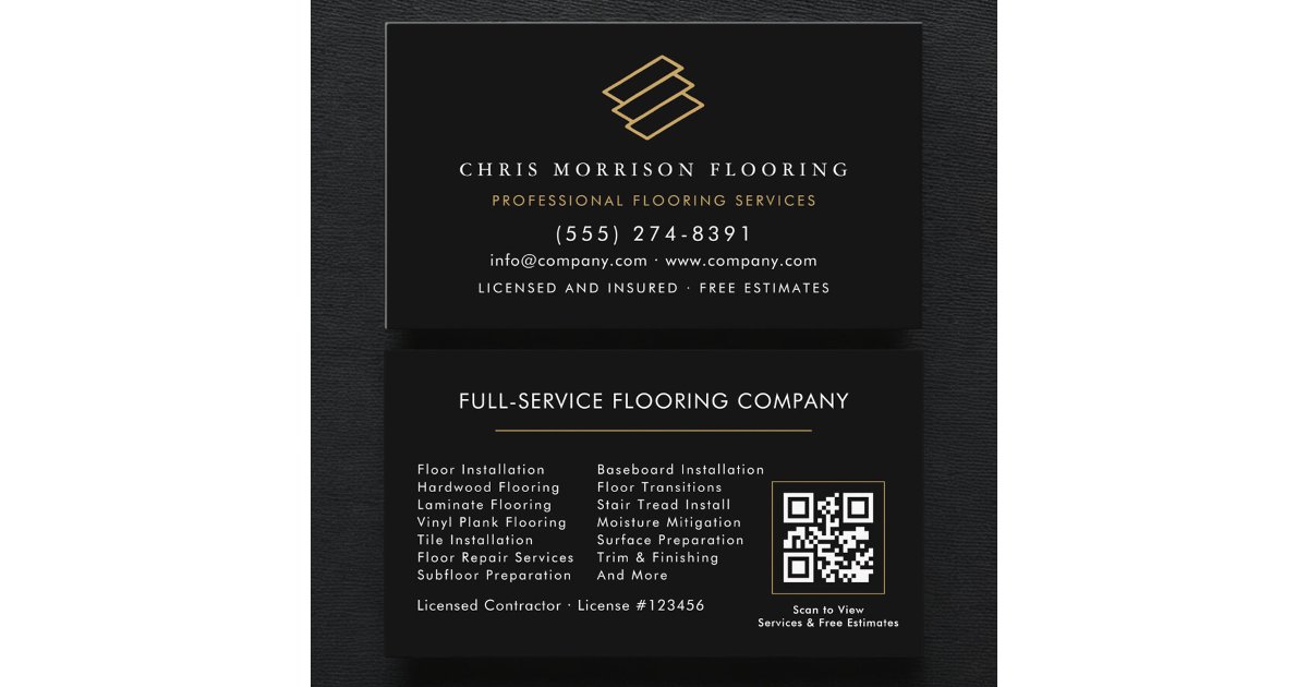 Flooring QR Code Business Card | Zazzle
