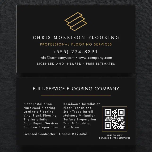 Flooring QR Code Business Card | Zazzle