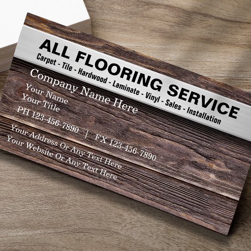 Flooring Services Wood Look Art Background Business Card | Zazzle