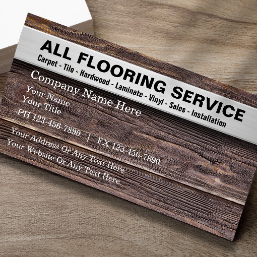 Flooring Services Wood Look Art Background Business Card | Zazzle