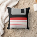 Floppy Disk Pillow - black, silver and red | Zazzle